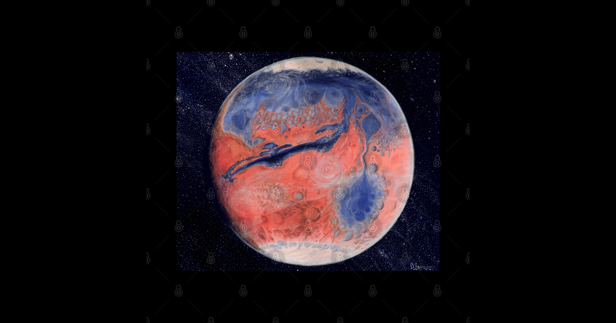 Ancient Mars with ocean and seas - Mars - Posters and Art Prints ...
