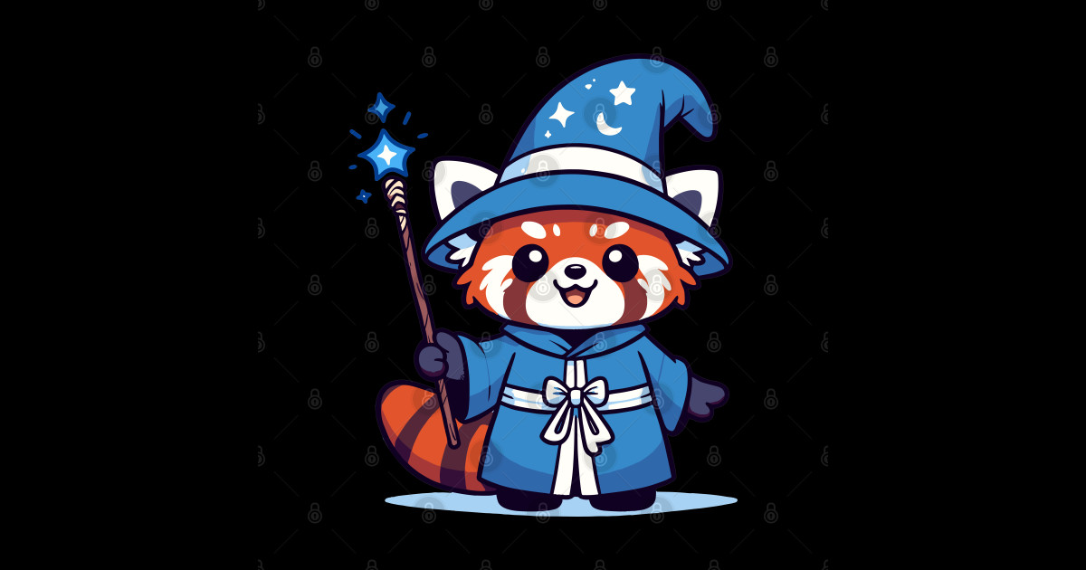 Enchanted Red Panda Wizard - Cute Red Panda - Sticker | TeePublic