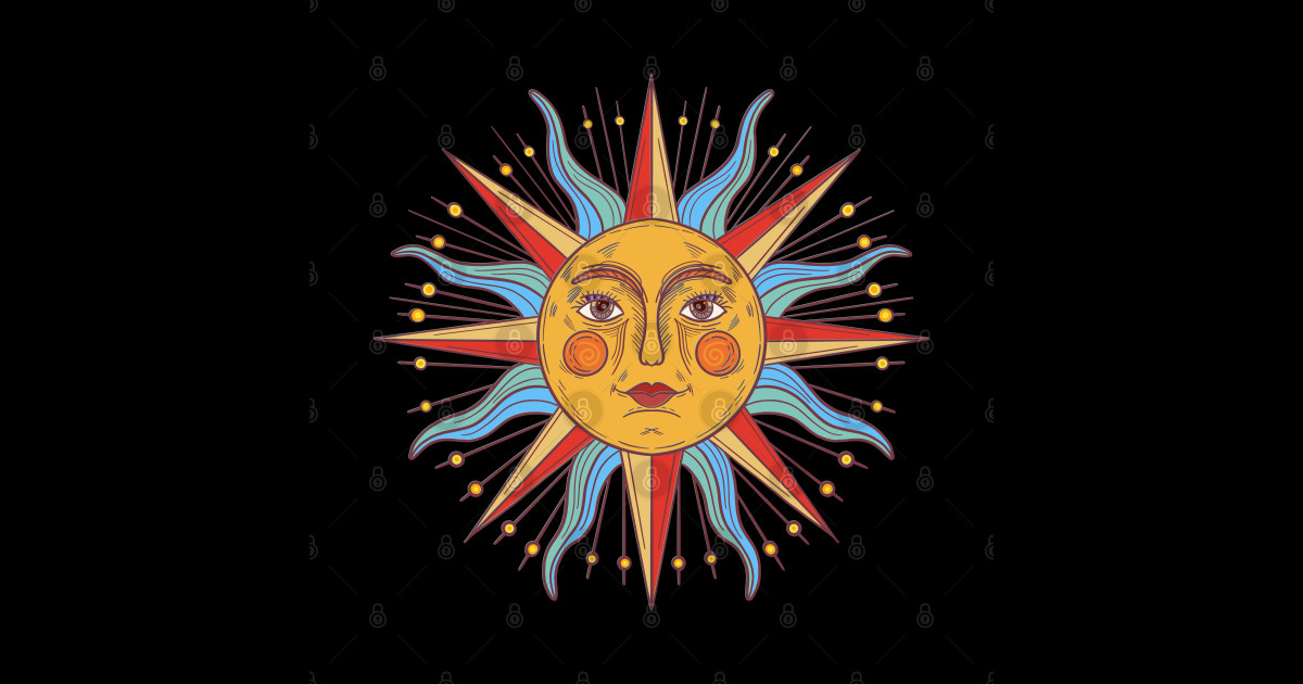 Classic style sun face design - Classic Sun Face - Sticker | TeePublic