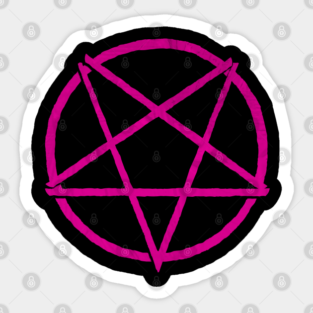 Hot Pink Satanic Pentagram | Hail Satan - Satanic Pentagram - Sticker ...