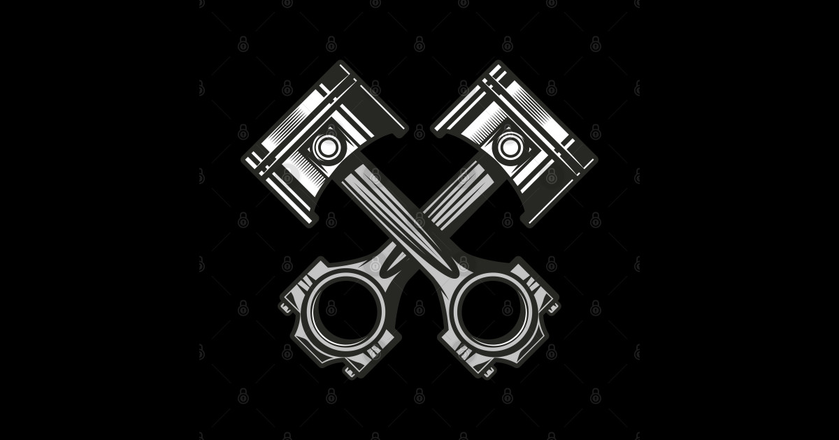 Crossed Pistons - Pistons - Sticker | TeePublic