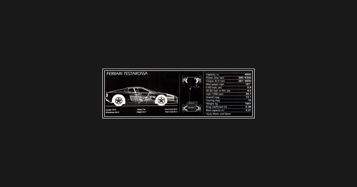 Ferrari Testarossa - Ferrari Testarossa - T-Shirt | TeePublic