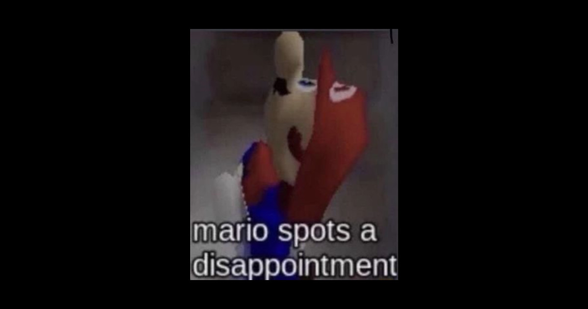 Mario Spots a Disappointment - Gaming Humor Meme - Meme - Sticker ...