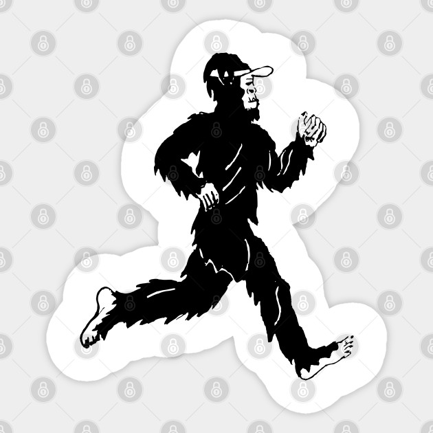 Bigfoot Running - Running - Sticker | TeePublic