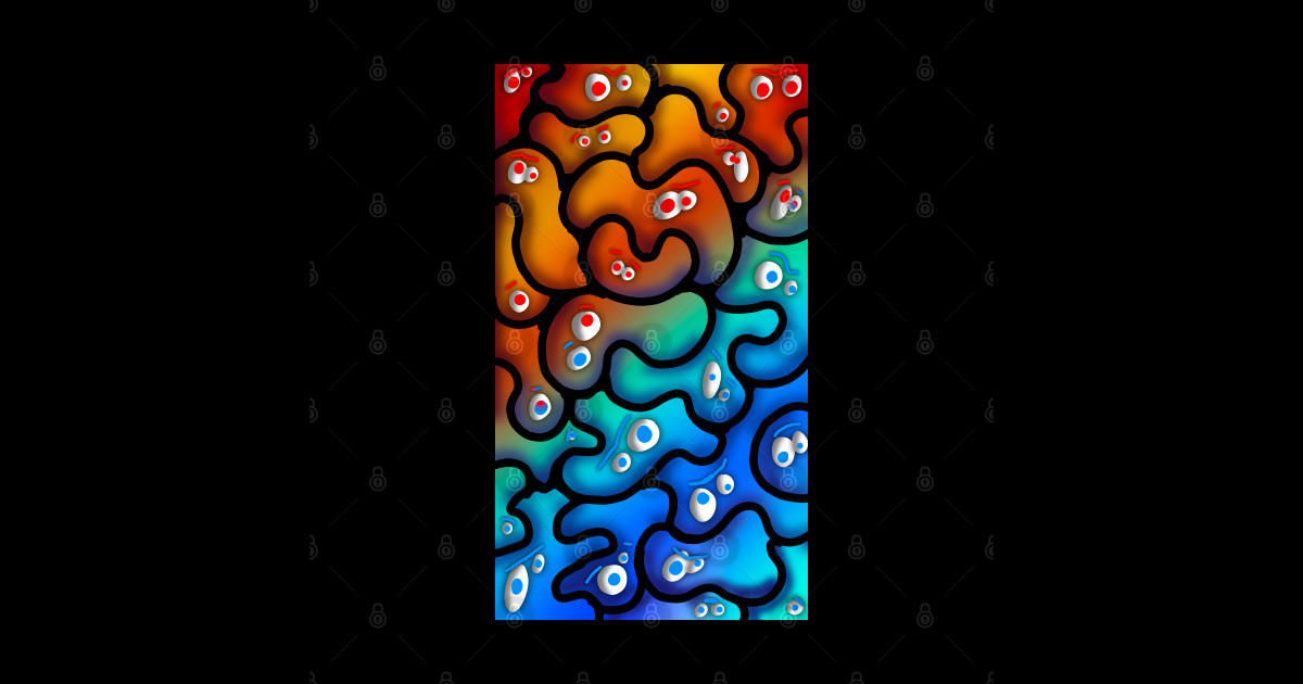 Fire vs Ice Monster Blobs - Monsters - Sticker | TeePublic
