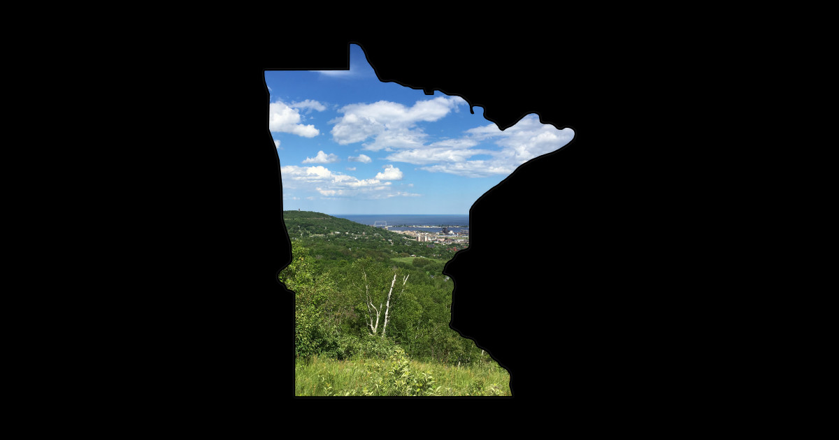 Minnesota State Outline (Duluth and Lake Superior) - Duluth - Sticker ...