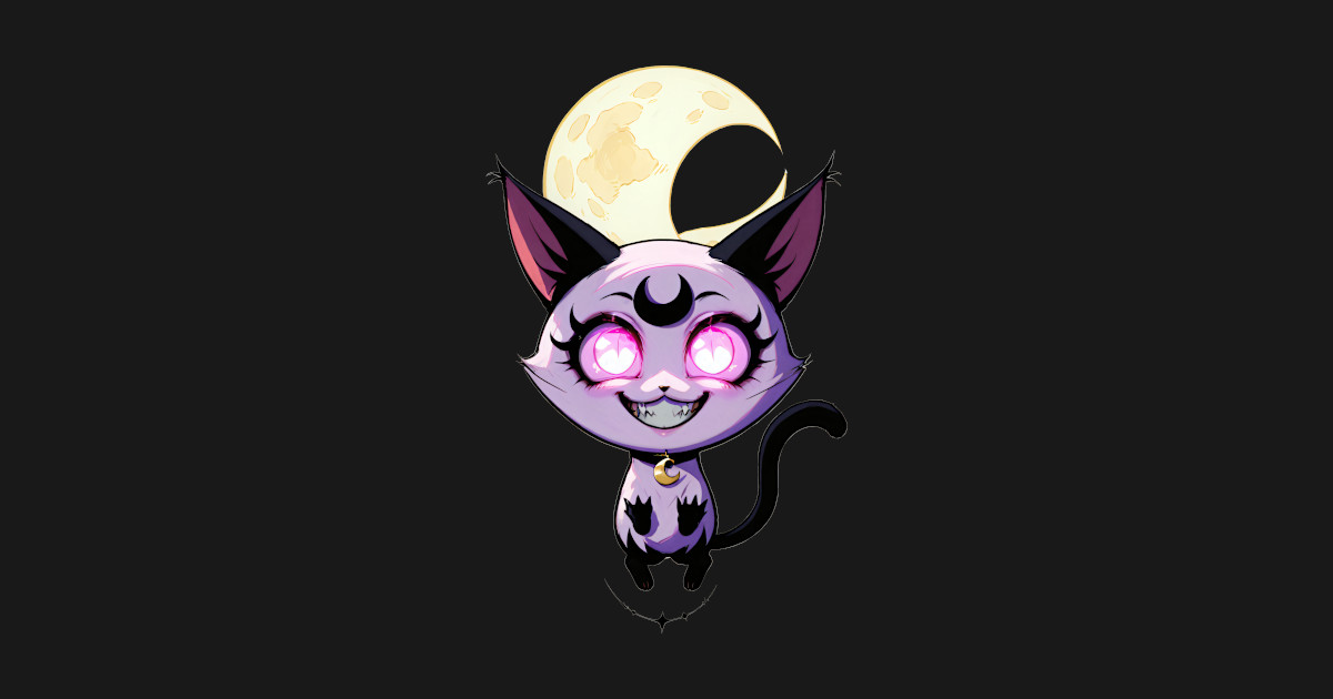 Eldritch Horror Cute Kitten Demon Art - Evil Cat Demon Cat Funny Cat ...