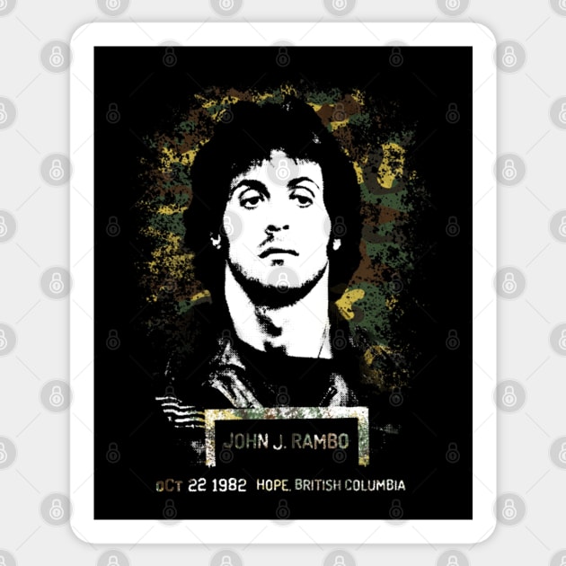 Vintage Rambo Mugshot - Rambo - Sticker | TeePublic