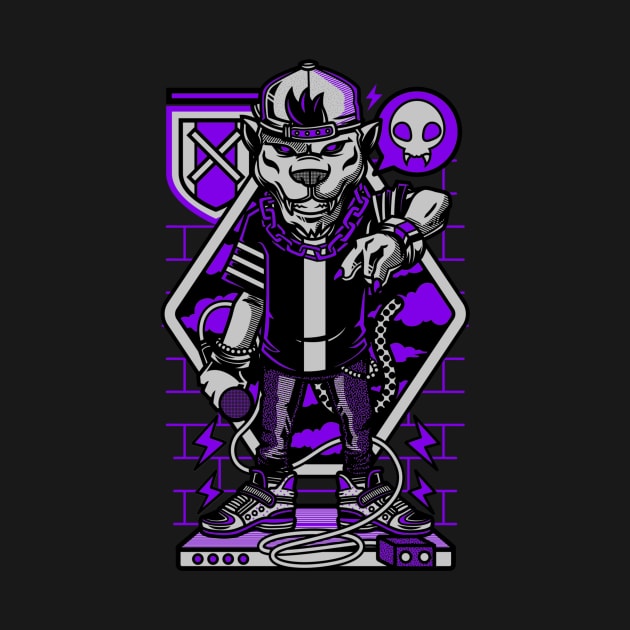 MC Wolf Rapper Purple - Wolf - T-Shirt | TeePublic