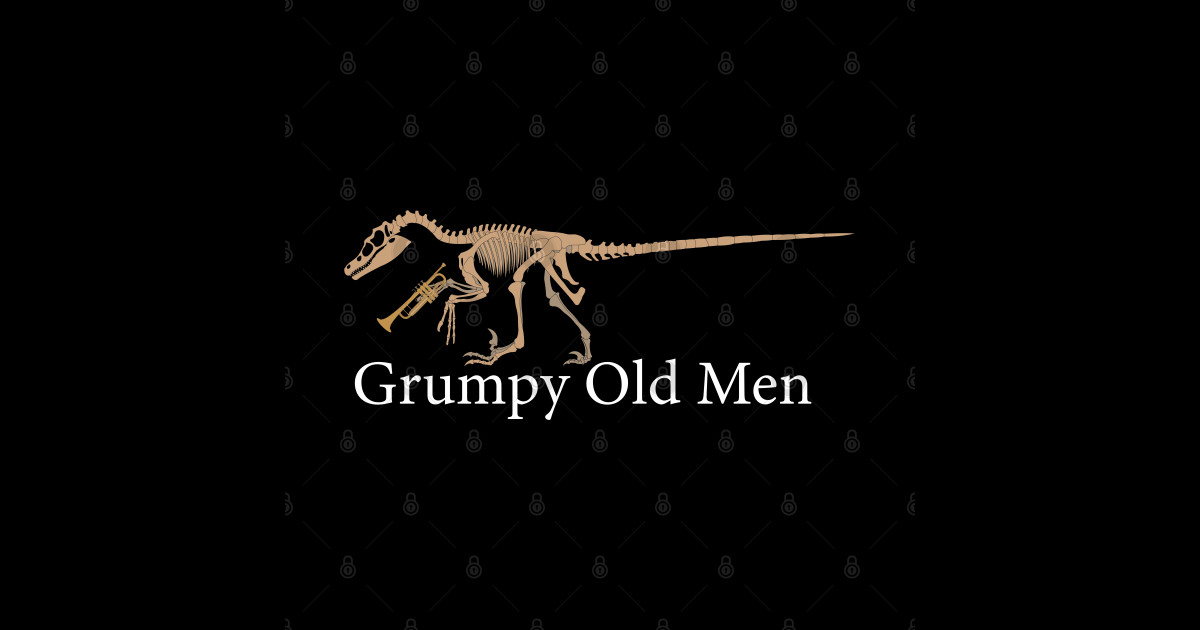 Grumpy Old Men (Trumpet Version) - Dinosaur Fossil - Sticker | TeePublic