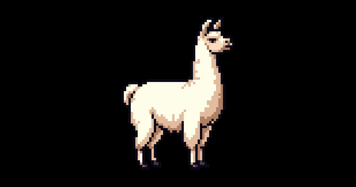 Cute Llama Pixel Art Retro Gaming Animal - Llama - Sticker | TeePublic