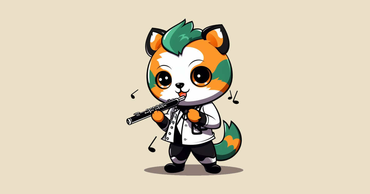 Chibi Panda Playing Clarinet - Music Instrument - T-Shirt | TeePublic