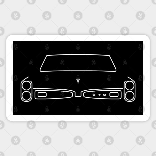 Pontiac GTO outline graphic (white) - Gto - Sticker | TeePublic