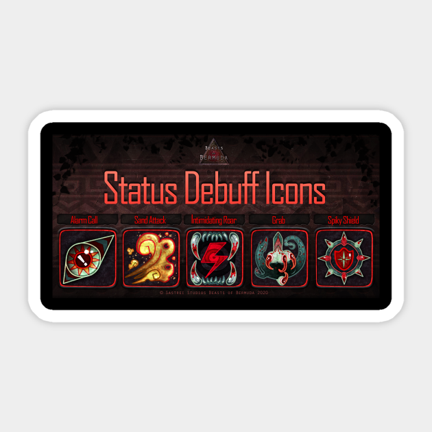 Afflicted Debuff Icons - Debuff Icons - Sticker | TeePublic