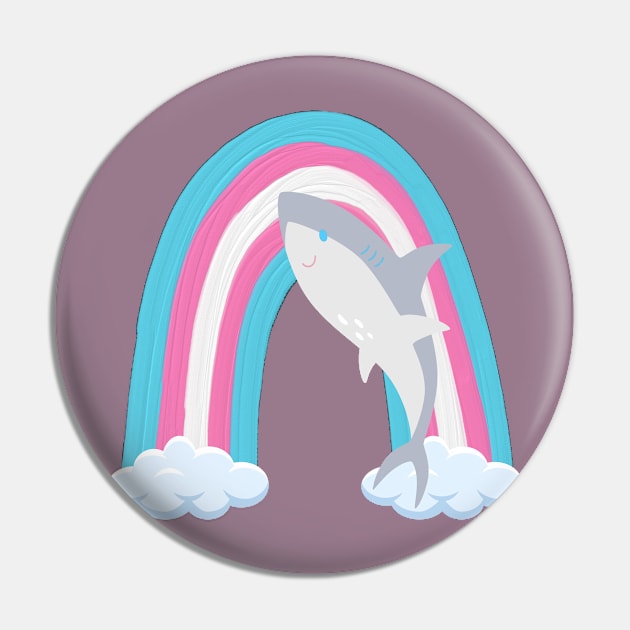 LGBTQ Transgender Pride Flag colors, Rainbow, clouds and cute shark ...
