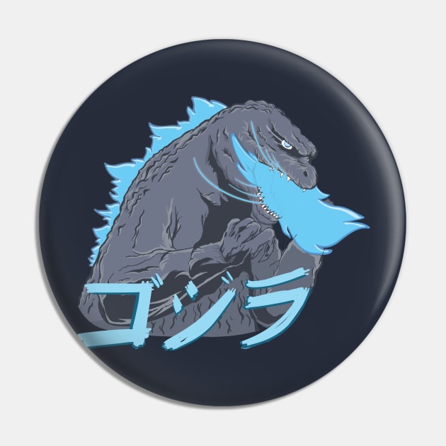 Blue Godzilla - Godzilla - Pin | TeePublic