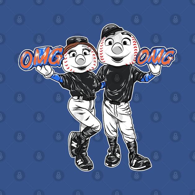 OMG Mr. Met and Mrs. Met Mascot!! Cartoon - New York Mets - T-Shirt ...