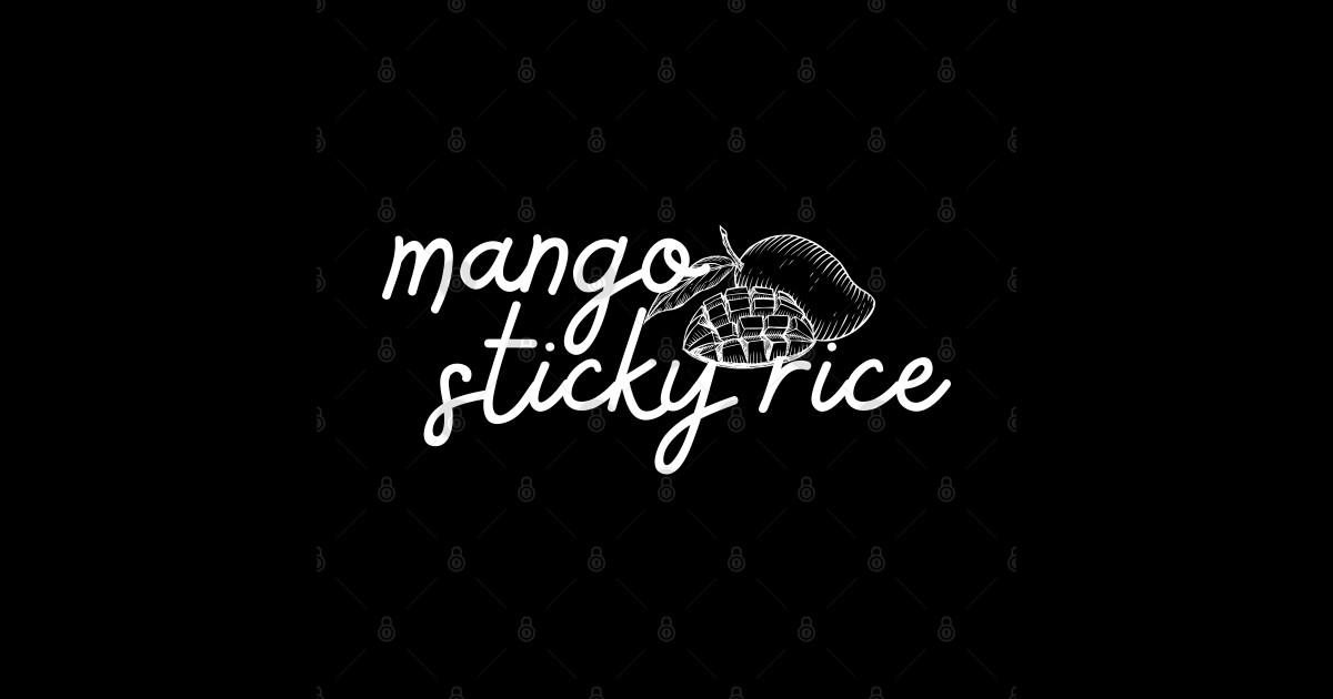 mango sticky rice - white - with sketch - Mango Sticky Rice - Sticker ...