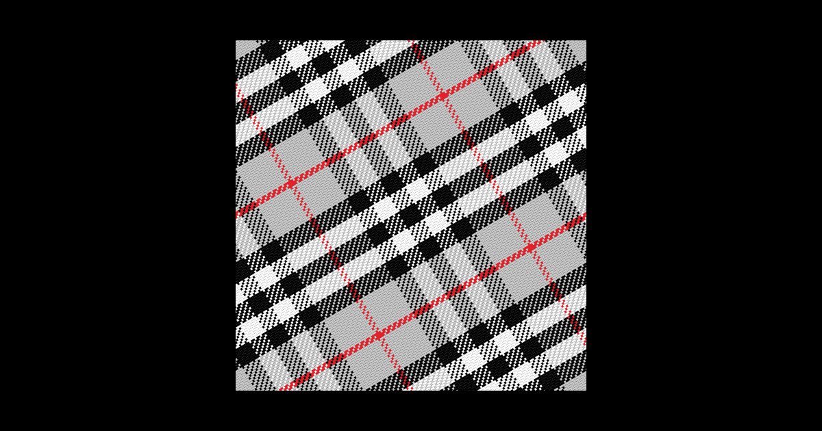 Scottish tartan black, white, red and grey - Tartan - Sticker | TeePublic