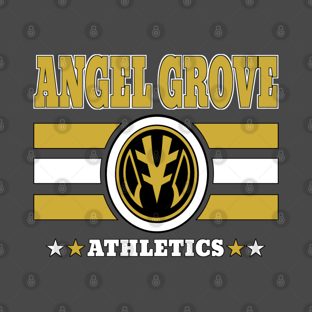 Angel Grove Athletics - White - Power Rangers - T-Shirt | TeePublic