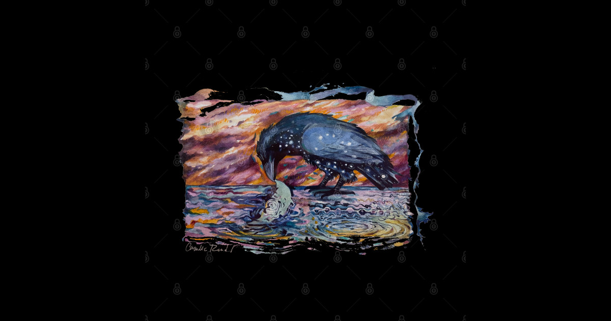Raven and the Moon - Raven - Sticker | TeePublic