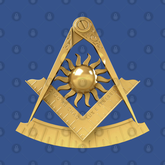 Past Master Gold Emblem Jewel Masonic Freemason - Masonic - T-Shirt ...