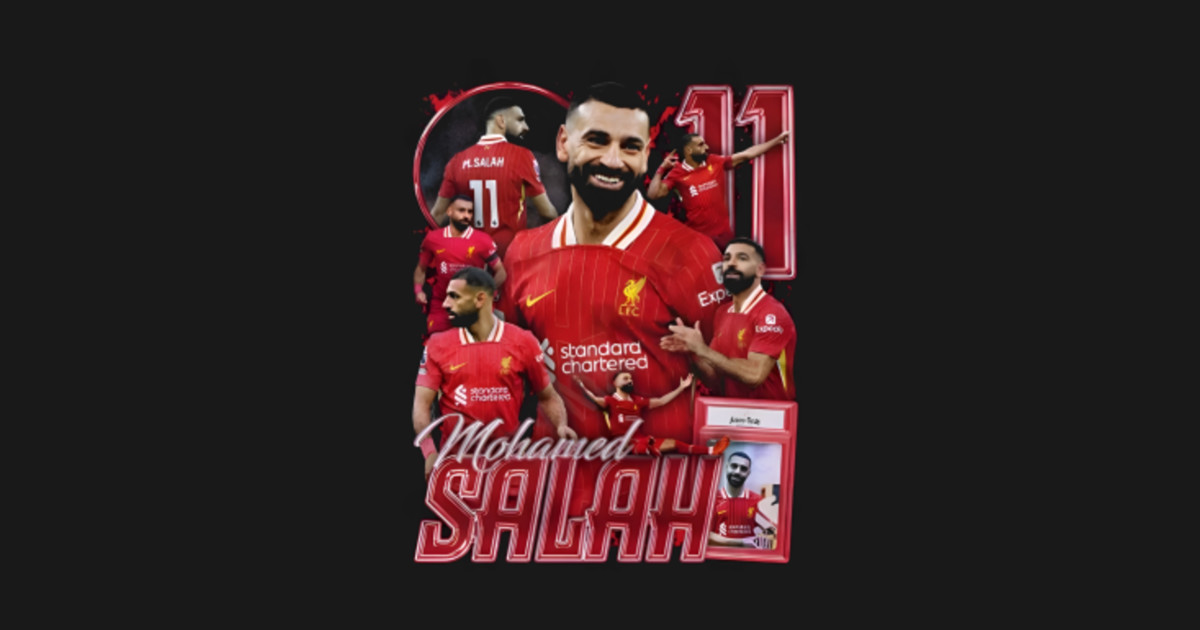 Mohamed Salah Vintage Collage - Mohamed Salah - T-Shirt | TeePublic