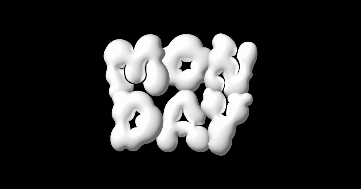 Monday Cloud 3D Graphic - Day - Posters and Art Prints | TeePublic