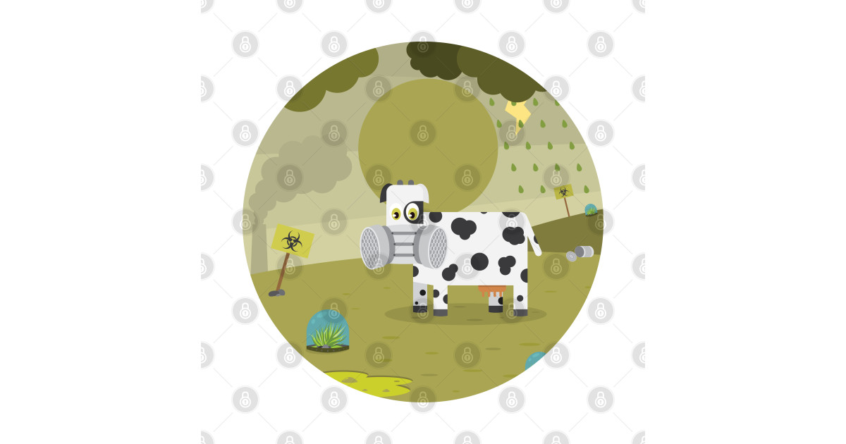 Pollution Cow - Pollution - T-Shirt | TeePublic