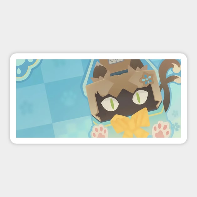 Genshin Impact Kirara: Neko Box Namecard - Genshin - Sticker | TeePublic