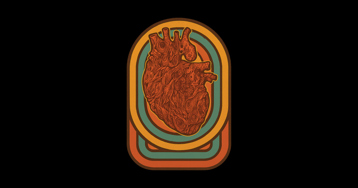 Retro Heart Design - Heart - Sticker | TeePublic