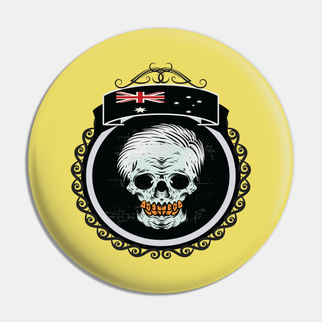 Australian Skull With The Australian Flag Skull Flag Pin Teepublic