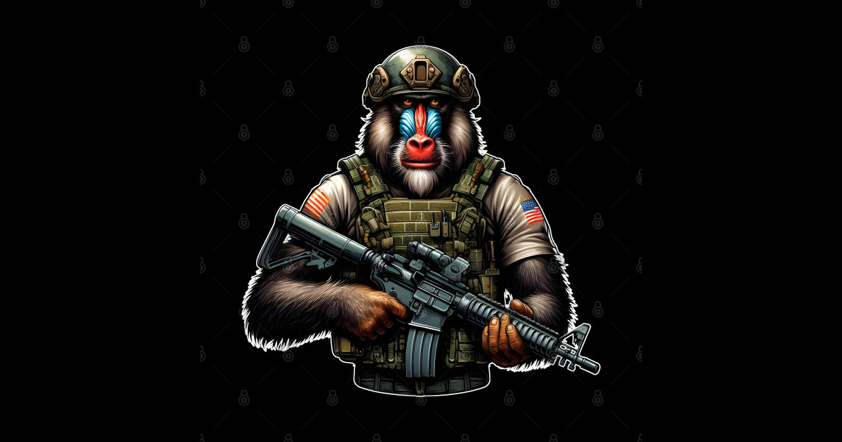 Tactical Monkey - Monkey - Sticker | TeePublic