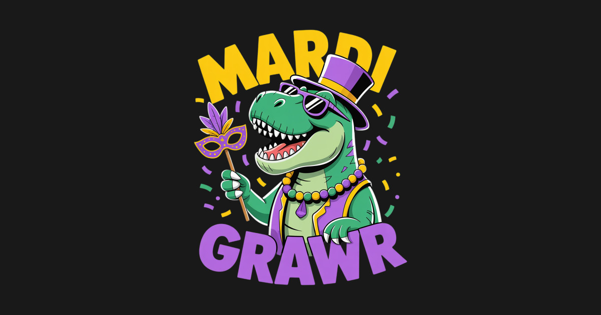 Mardi Gras T Rex Dinosaur - T Rex Dinosaur - T-Shirt | TeePublic