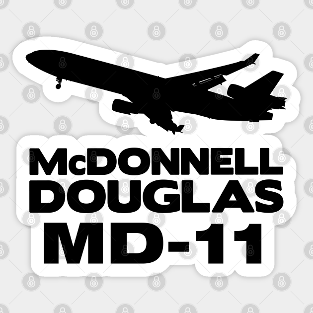 McDonnell Douglas MD-11 Silhouette Print (Black) - Md11 - Sticker ...