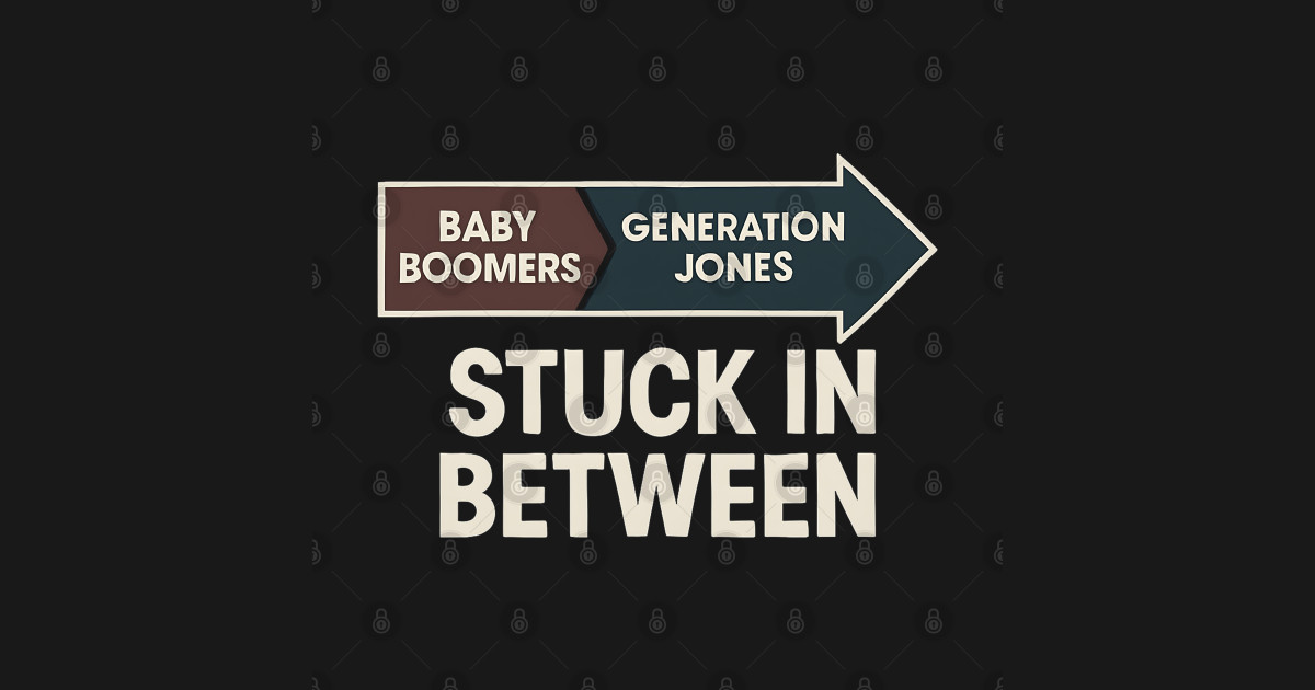generation jones stuck in between - Generation Jones - T-Shirt | TeePublic