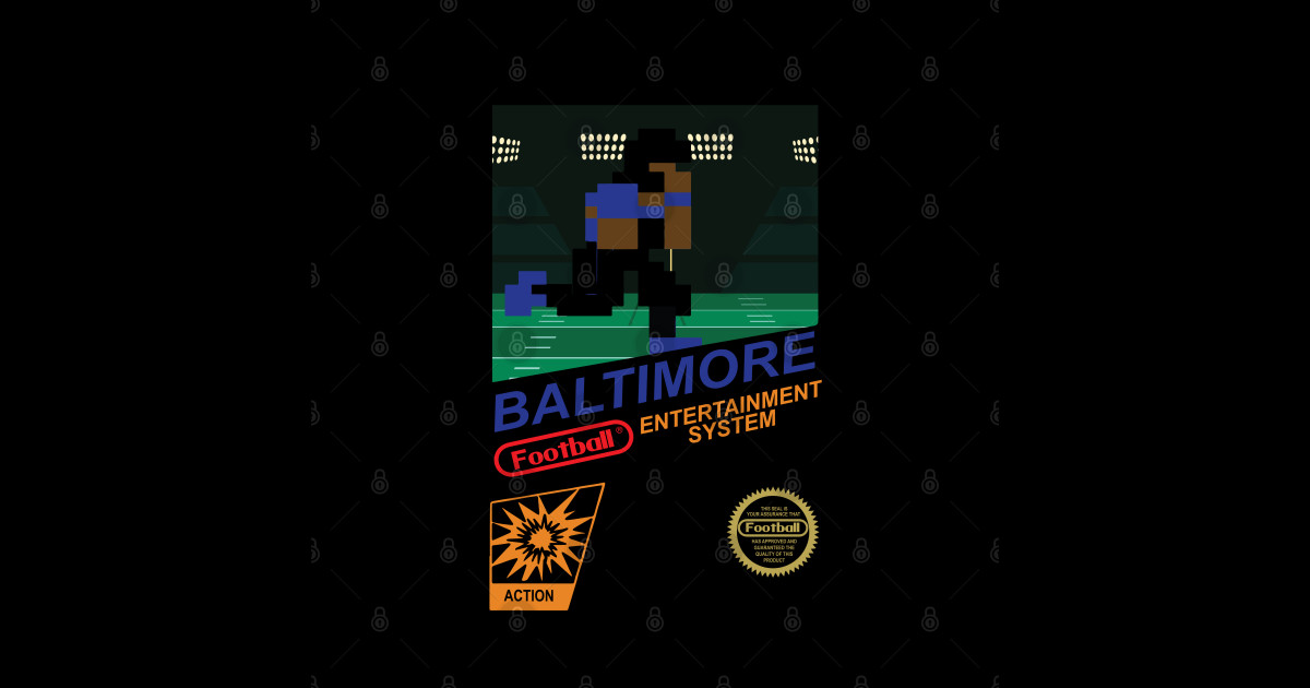Baltimore Football Team - NES Football 8-bit Design - Ravens Football ...