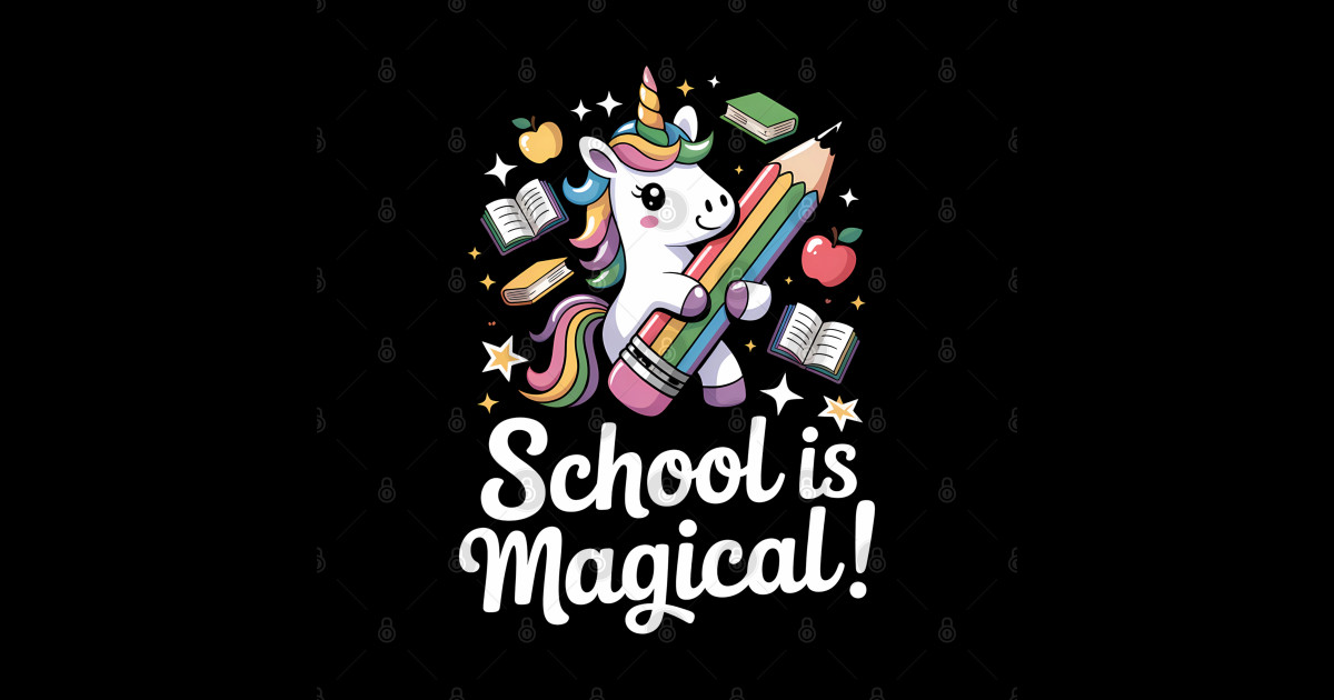 School Is Magical - Cute Unicorn Back to School - Unicorn School ...