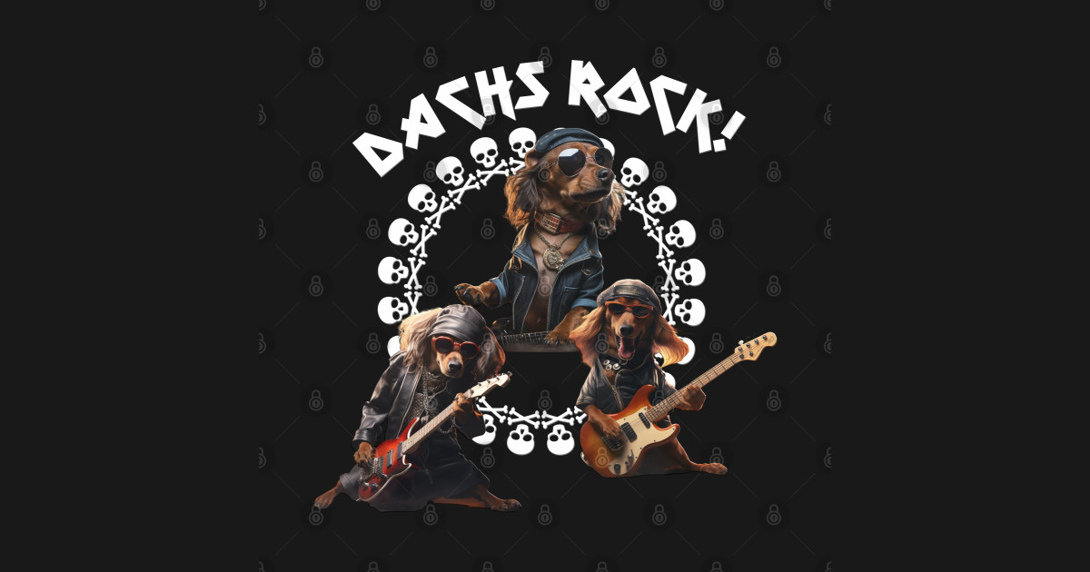 DACHS ROCK! Awesome Dachshund Trio Rock Band - Rock Band - T-Shirt ...