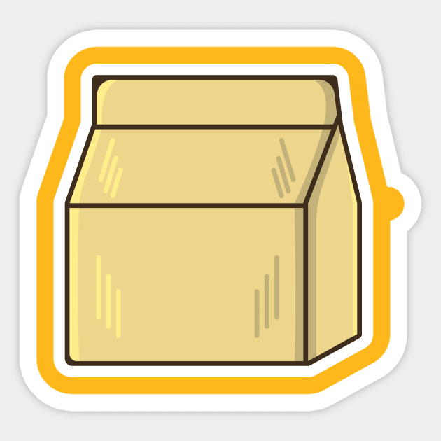 Delivery Paper Bag Sticker vector illustration. Delivery service ...