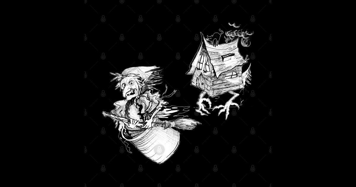 Baba Yaga and the house on chicken legs - Baba Yaga - Sticker | TeePublic