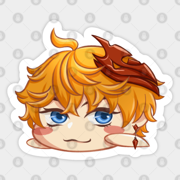 chibi tartaglia genshin fanart - Genshin Impact - Sticker | TeePublic