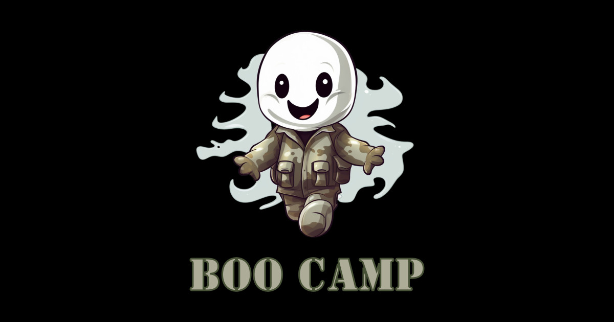 Boo Camp Ghost Halloween Army Funny Meme - Boo - Sticker | TeePublic