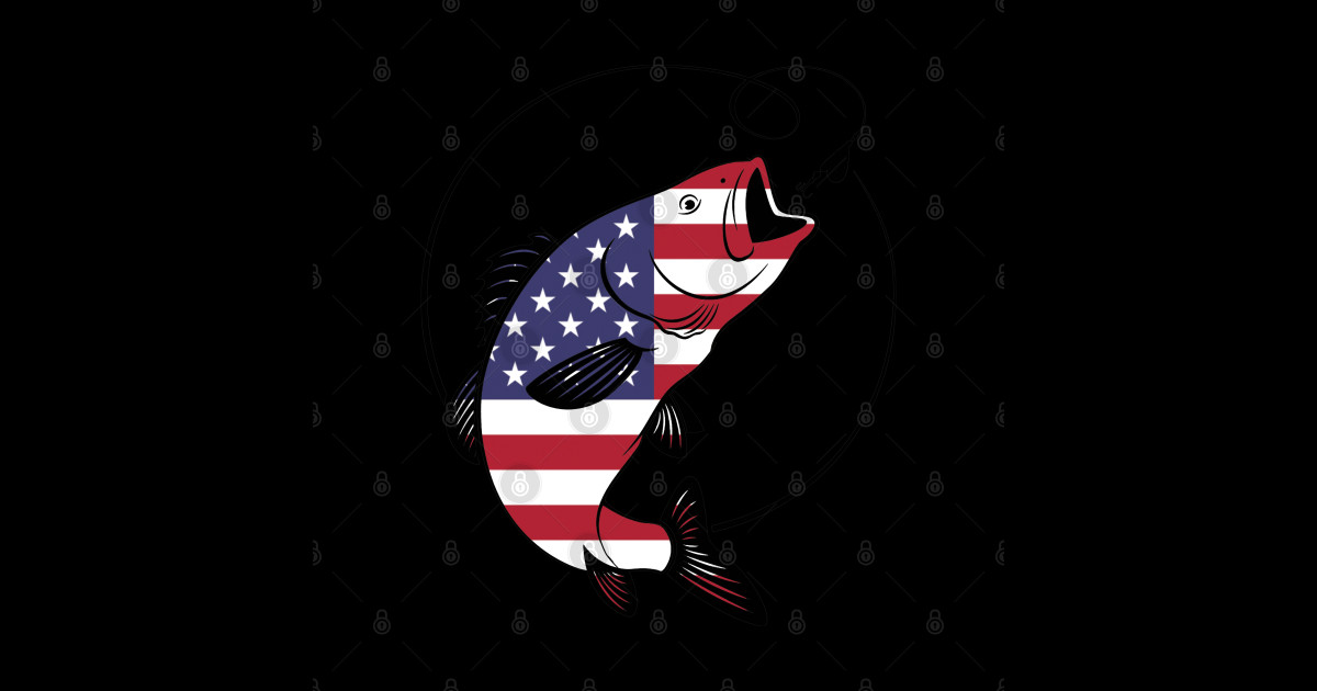 4th of July Fishing American Flag - 4th Of July Fishing Gift - Sticker ...