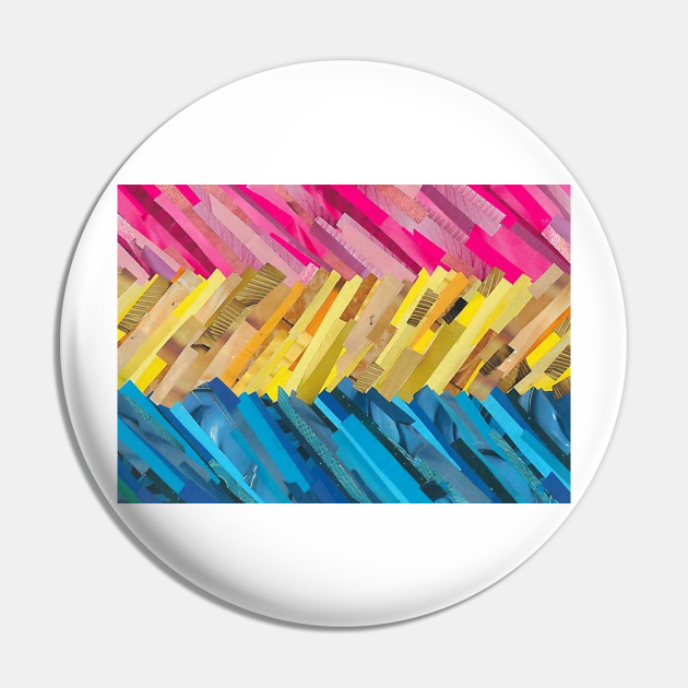 Pan Pride Flag Collage - Pan - Pin | TeePublic