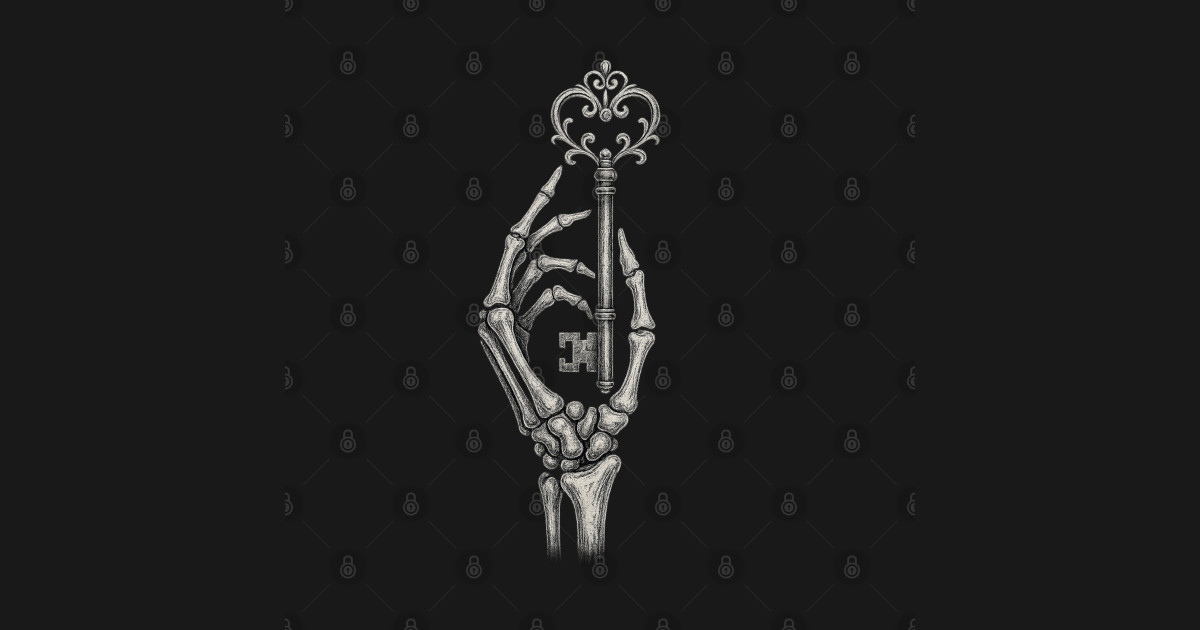 Skeleton Hand Holding Key – Gothic Liberation Symbol - Gothic - T-Shirt ...