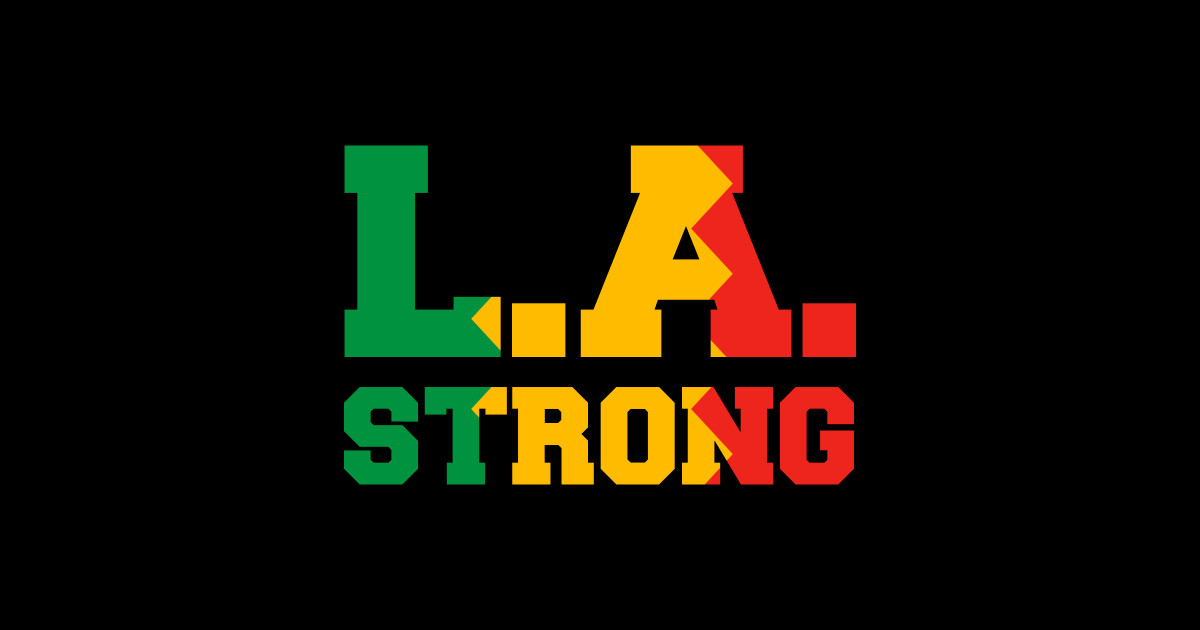 Los Angeles Strong (LA Flag Colors) - Los Angeles Strong - Sticker | TeePublic