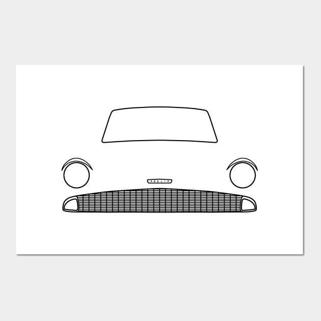 Ford Anglia classic car outline graphic (black) - Classic Car - Posters ...