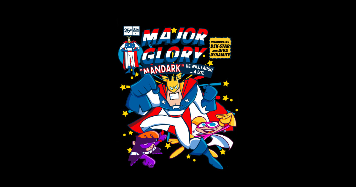 Major Glory Comic - Dexters Laboratory - Sticker | TeePublic