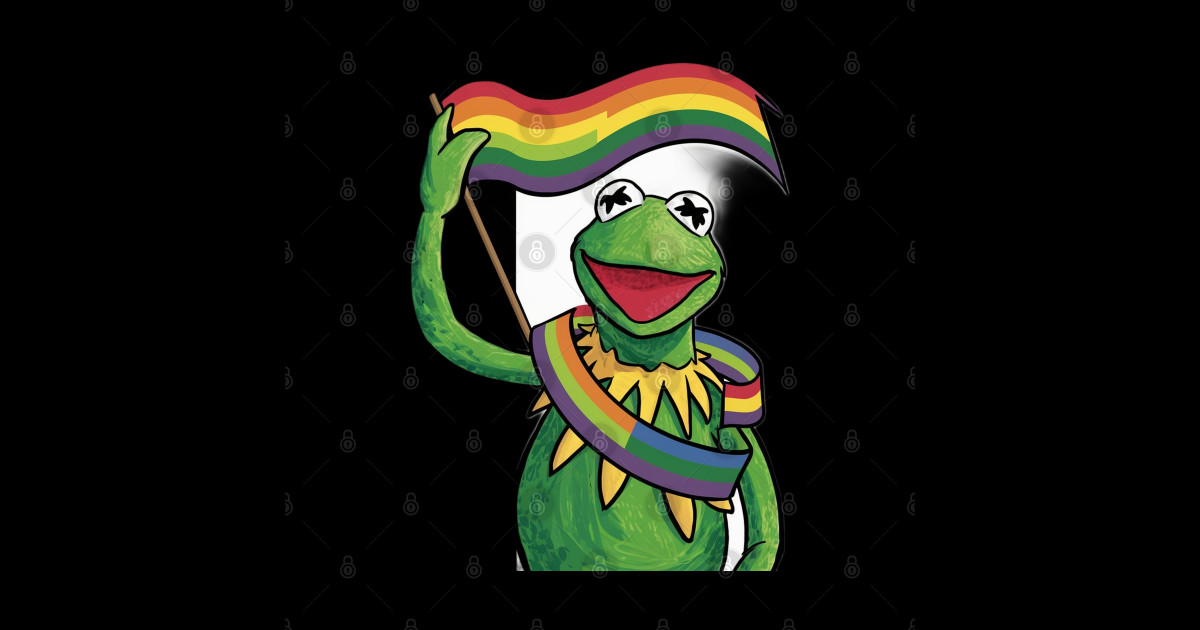 pride flag kermit - Pride - Sticker | TeePublic